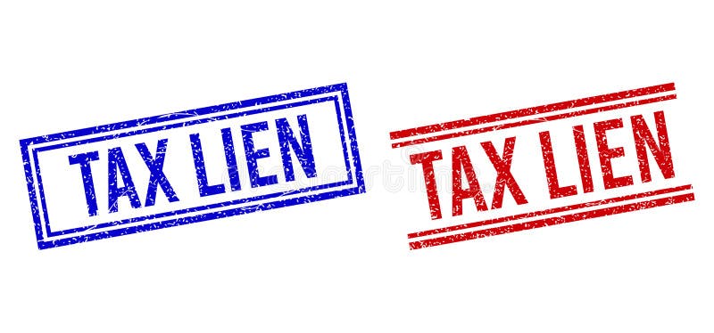 Scratched Textured TAX LIEN Stamp Seals with Double Lines Stock Vector ...