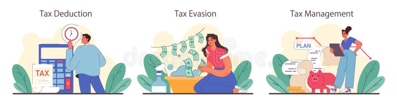 Tax Optimization Set. Financial Efficiency, Budgeting and Economy Idea ...