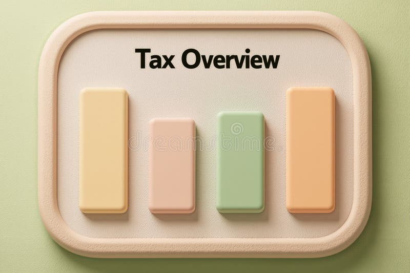 Tax Overview Displaying Colorful Bars on Green Background Stock ...