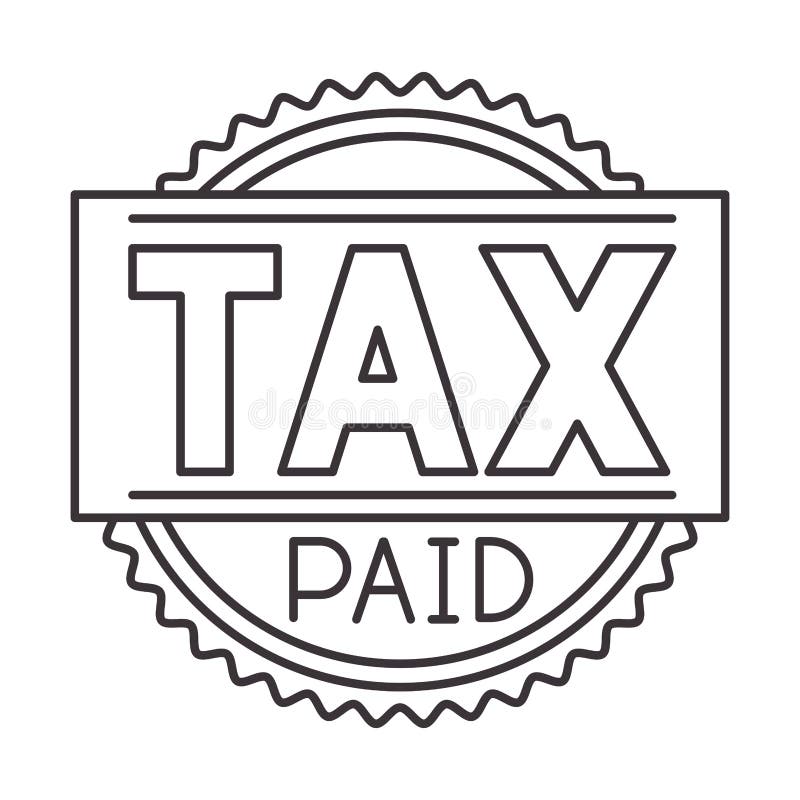 Tax paid seal stamp stock vector. Illustration of debt - 144140289