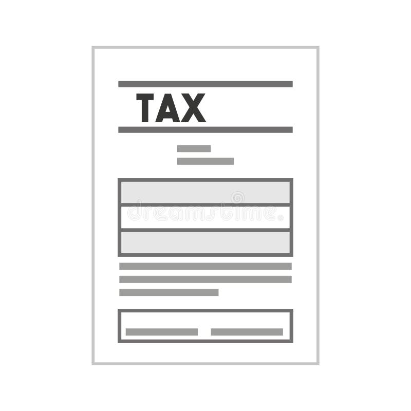 Tax Paper Document Isolated Icon Stock Vector - Illustration of debt ...