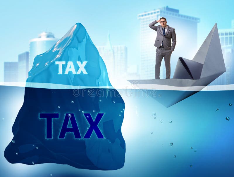 Tax Payment Concept with Iceberg Stock Illustration - Illustration of ...