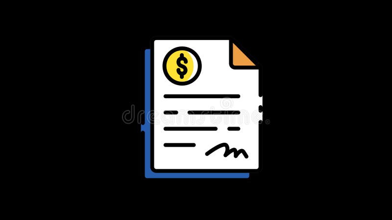 Tax Payment Document Icon Animation Design.animation Cartoon Loop ...