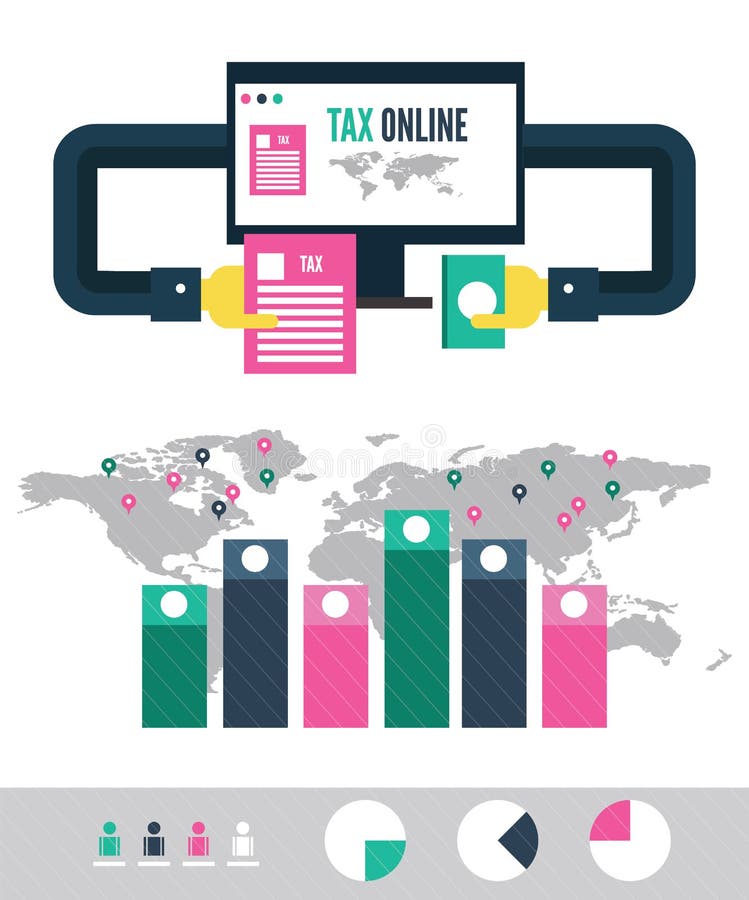 Tax Payment Online Info Graphic. Stock Vector - Illustration of ...