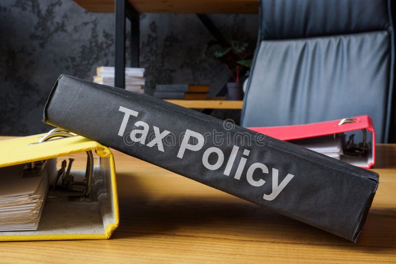 Tax Policy Book and Folder. Financial Regulation. Stock Photo - Image ...