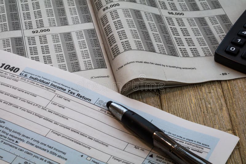 Tax Preparation Forms and Tax Table Editorial Photography - Image of ...