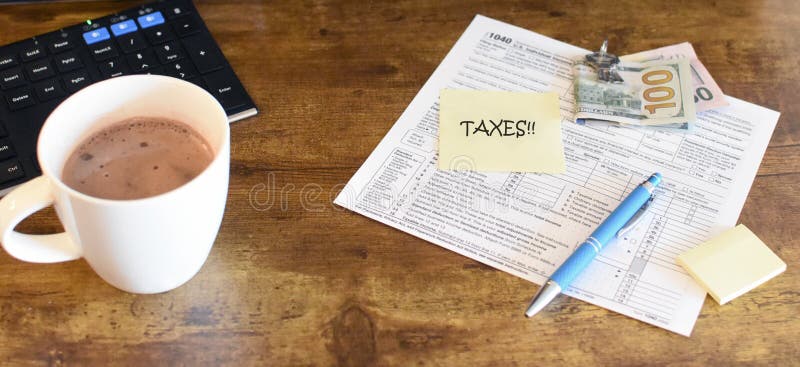 Tax Preparation 1040 money editorial stock image. Image of work - 229939974