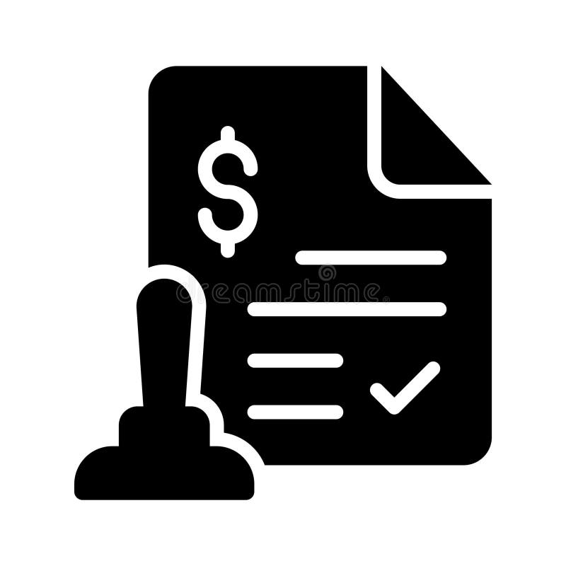 Tax Record with a Stamp is a Vector Icon of Tax Payment Stamp Stock ...
