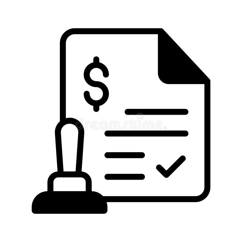 Tax Record with a Stamp is a Vector Icon of Tax Payment Stamp Stock ...
