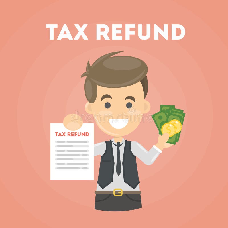Tax refund document. stock vector. Illustration of businesspeople ...