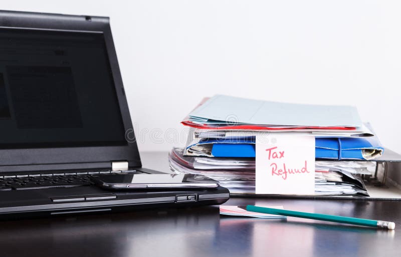 Tax refund stock image. Image of banknotes, documents - 91185857