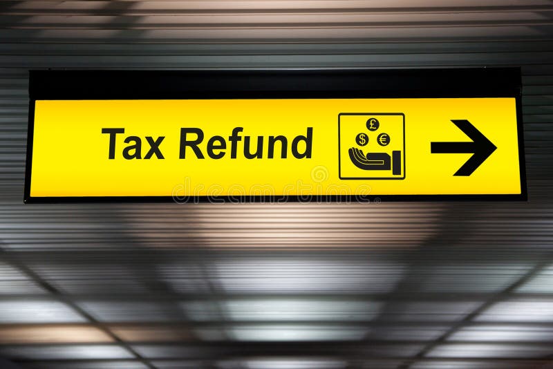 Tax Refund Sign on the Sheet Stock Photo - Image of sheet, product ...