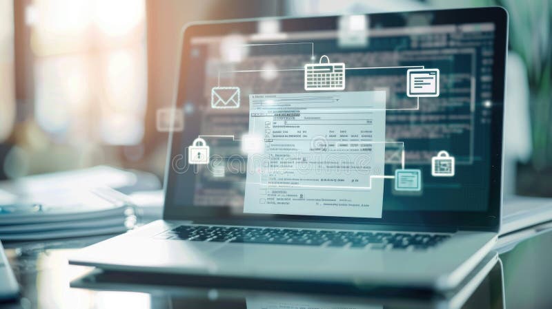 Tax Return Form on a Laptop Screen with Multiple Layers of Security ...