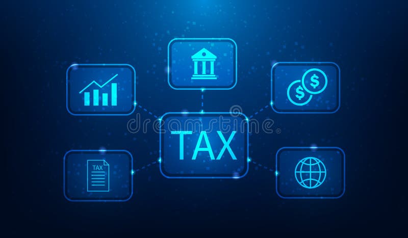 Tax Return Information Document Data Online Payment Technology Blue ...