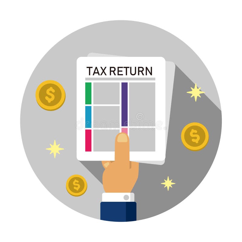 Tax Return, Submit Tax Document, Tax Form /cartoon Banner Illustration ...