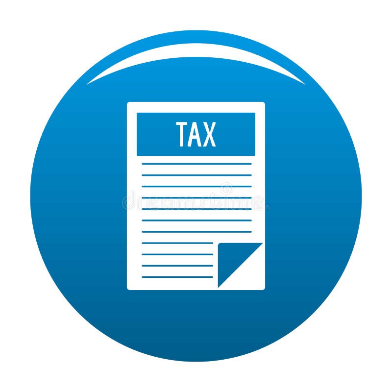 Tax sheet icon blue stock illustration. Illustration of simple - 123301219