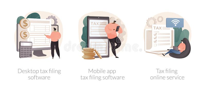 Tax Software Program Abstract Concept Vector Illustrations. Stock ...