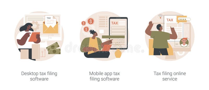 Tax Software Program Abstract Concept Vector Illustrations. Stock ...