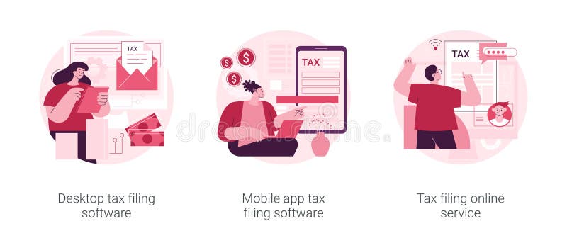Tax Software Program Abstract Concept Vector Illustrations. Stock ...