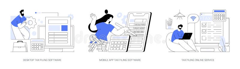 Tax Software Program Abstract Concept Vector Illustrations. Stock ...