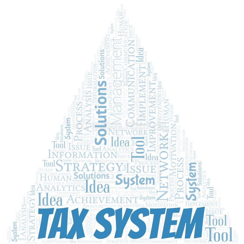 Tax System Typography Vector Word Cloud. Stock Vector - Illustration of ...