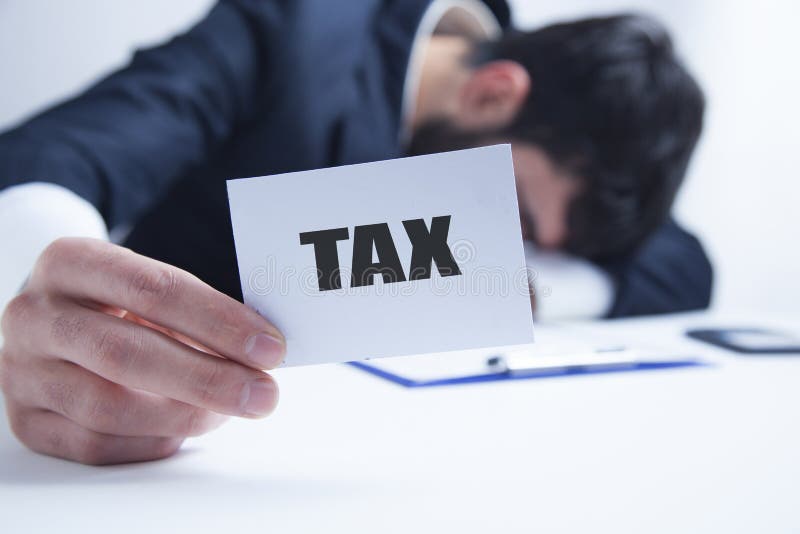 Tax text on card stock image. Image of table, concept - 184459399