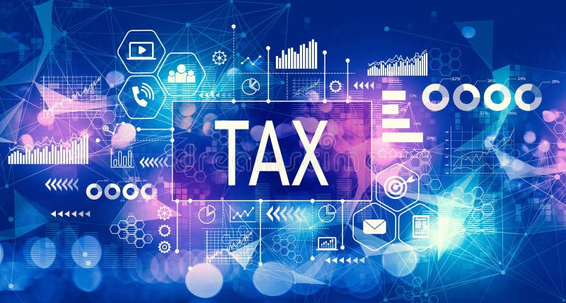 Tax Theme With Technology Light Background Stock Illustration ...