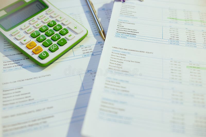 Tax Time. Calculator and Documents on Table Stock Photo - Image of ...
