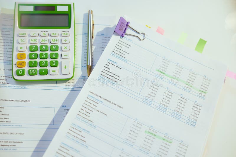 Tax Time. Calculator and Documents on Table Stock Image - Image of ...