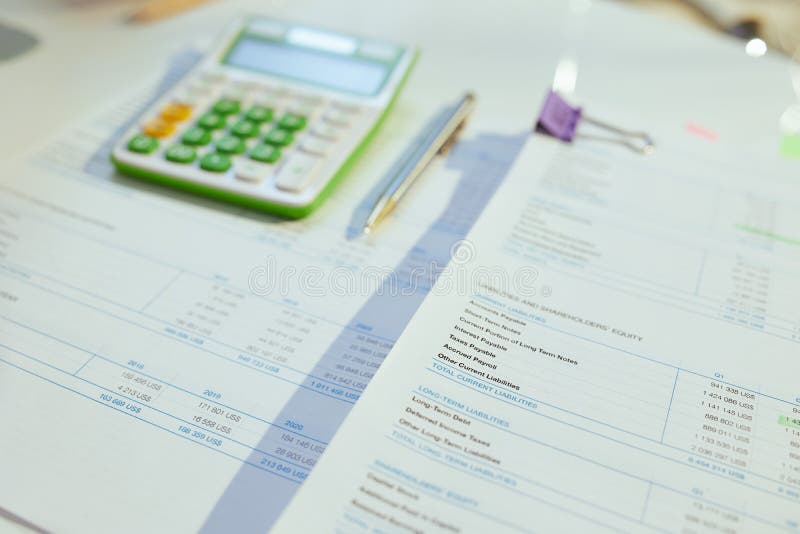 Tax Time. Calculator and Documents on Table Stock Image - Image of ...