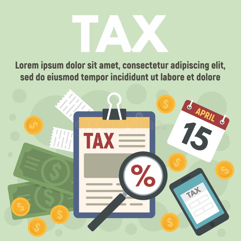 Tax Calculator Banner, Flat Style Stock Vector - Illustration of object ...