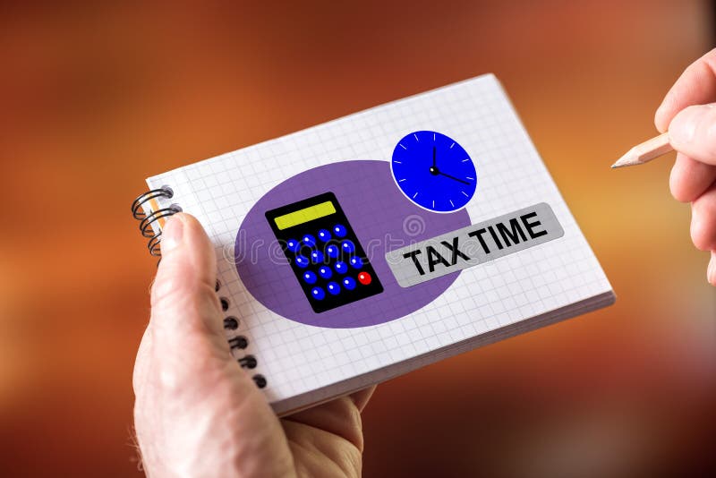 Tax Time Concept on a Notepad Stock Image - Image of debt, hand: 162500969