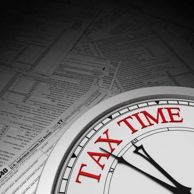 Tax Time Deadline on a Clock Editorial Photography - Illustration of ...