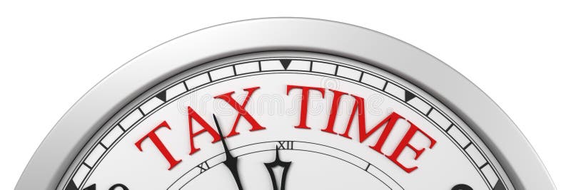 Tax Time Deadline on a Clock Stock Illustration - Illustration of ...