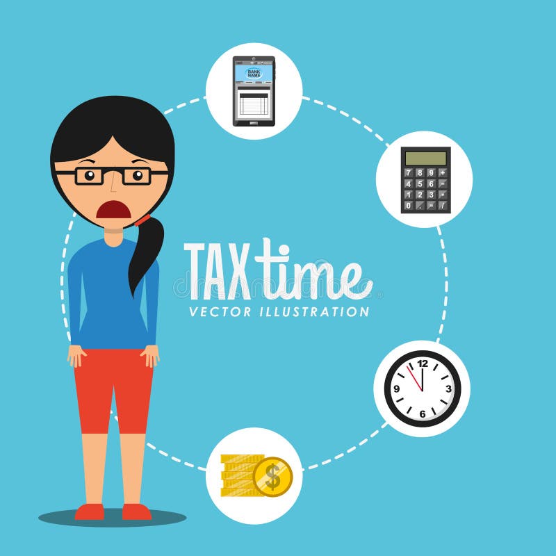 Tax time design stock vector. Illustration of person - 64224973