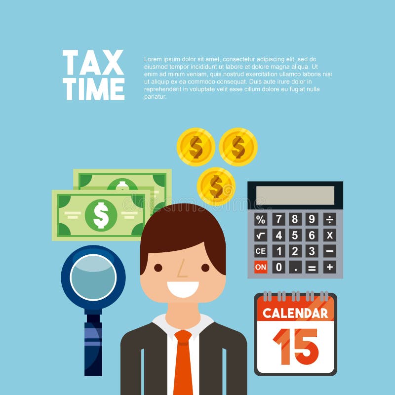 Tax time flat icons stock vector. Illustration of financial - 91148349