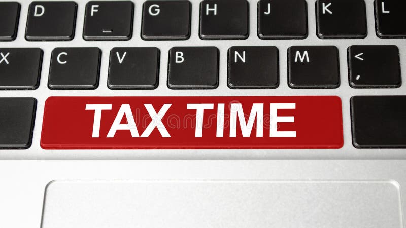 Tax Time on Keyboard Space Button. Tax Concept Stock Photo - Image of ...