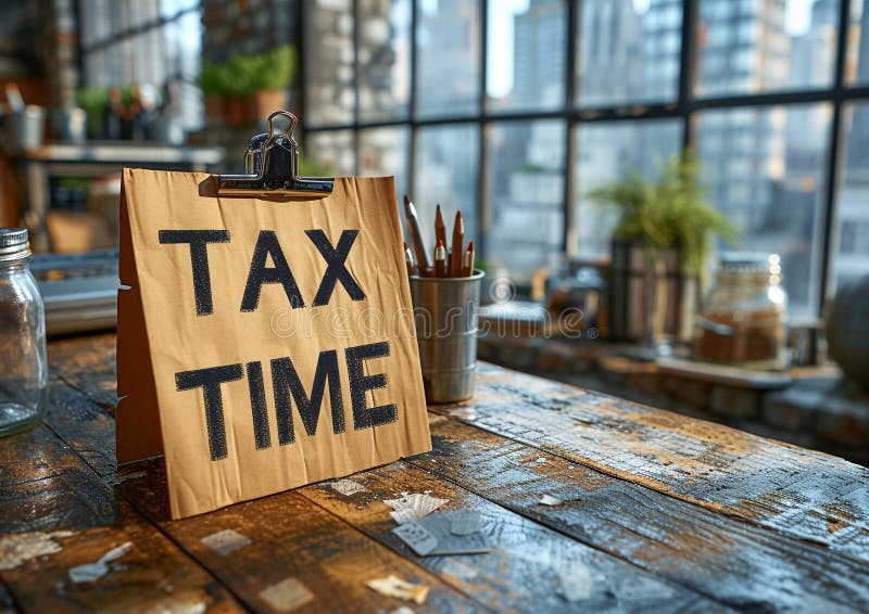 Tax Time Note on Modern Office Table As Tax Payment or Return Season ...