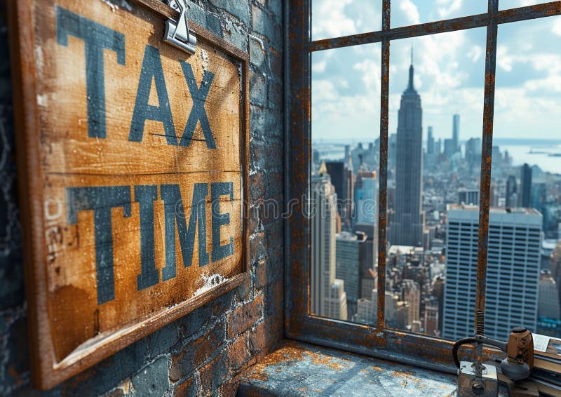 Tax Time Note on the Wall in Office As Tax Payment or Return Season ...