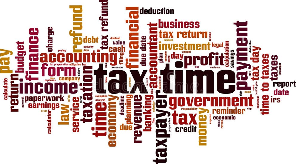 Tax time word cloud stock vector. Illustration of deduction - 291259442