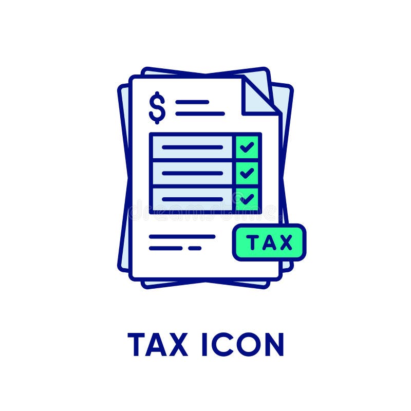 Tax Return Form Vector Line Icon Set Stock Illustration - Illustration ...