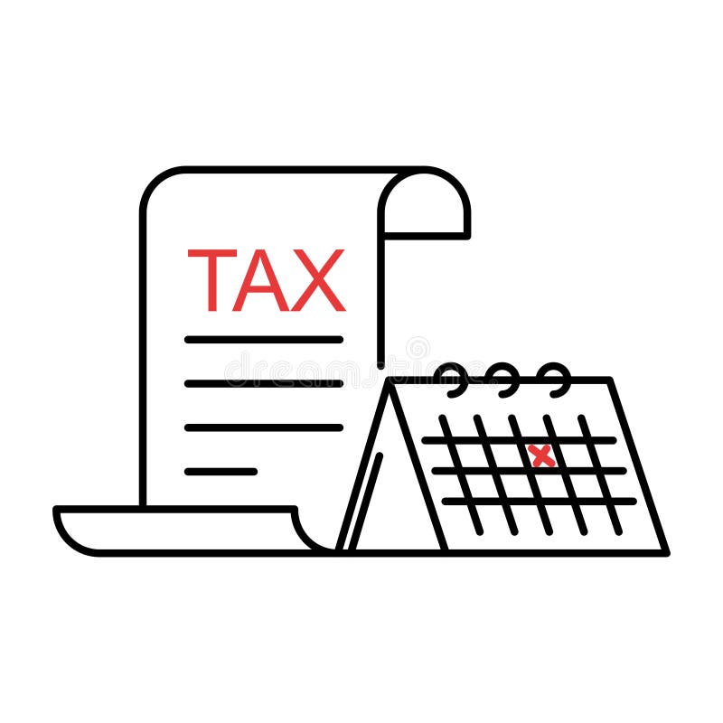 Concept of Tax Payment. Outline Thin Line Flat Illustration. Isolated ...