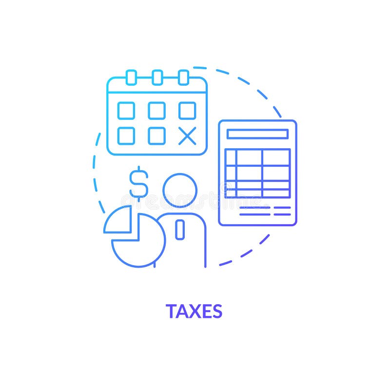 Taxes Blue Gradient Concept Icon Stock Vector - Illustration of regular ...