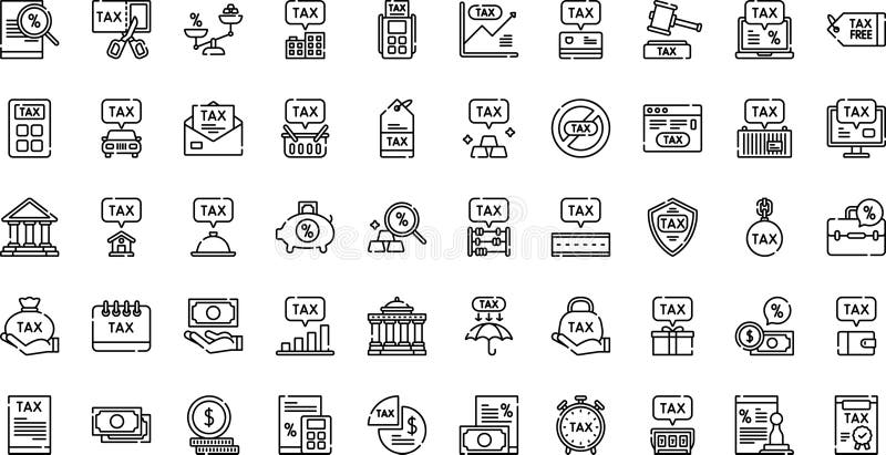 Taxes Icons High-Quality Vector Icons Collection with Editable Stroke ...