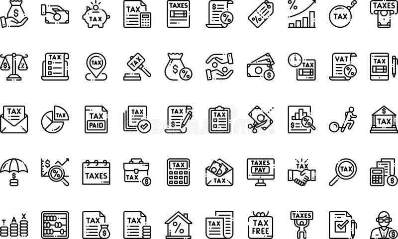 Taxes Icons High-Quality Vector Icons Collection with Editable Stroke ...