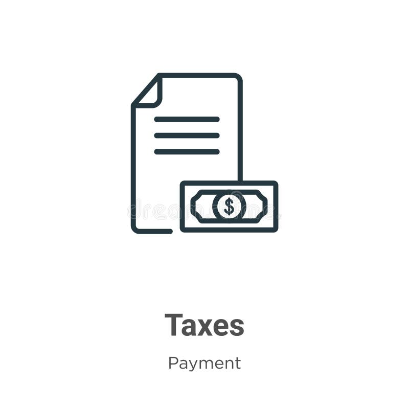 Outline Taxes Vector Icon. Isolated Black Simple Line Element ...