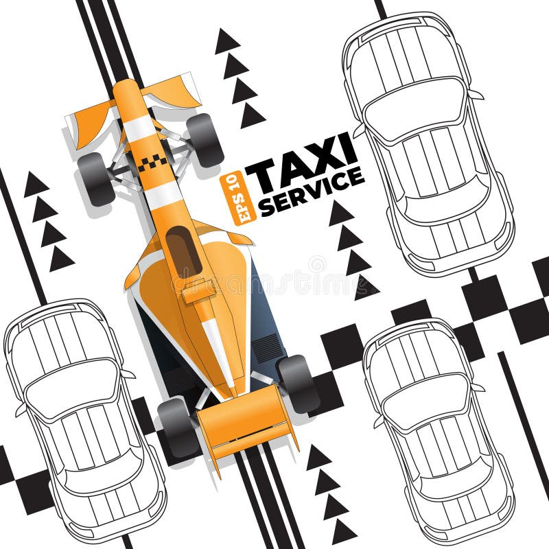 Taxi in the Shape of a Racing Car. Stock Vector - Illustration of auto ...