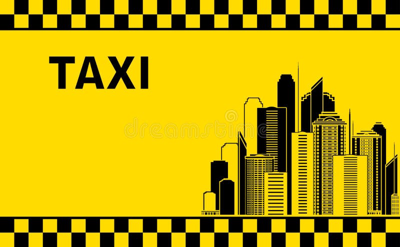 Taxi Background with City Landscape Stock Vector - Illustration of ...