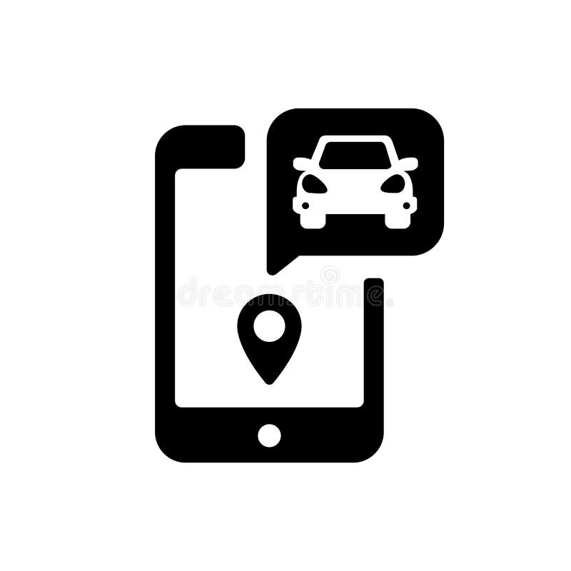 Taxi Cab App, Ride Share App Vector Icon Illustration Stock Vector ...