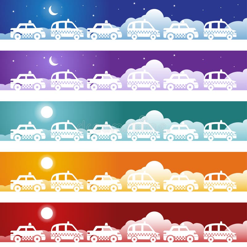 Taxi Cab Banner Set stock vector. Illustration of drivers - 9478770
